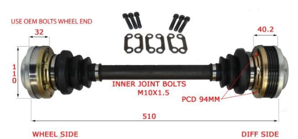HOLDEN REAR CV DRIVE SHAFT VT-VZ SEDAN, MONARO VX & VZ - Allan's C.V. Joint